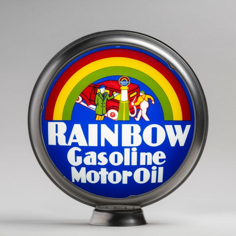Rainbow Gasoline 15" Gas Pump Globe - Limited Edition - Vic's 66