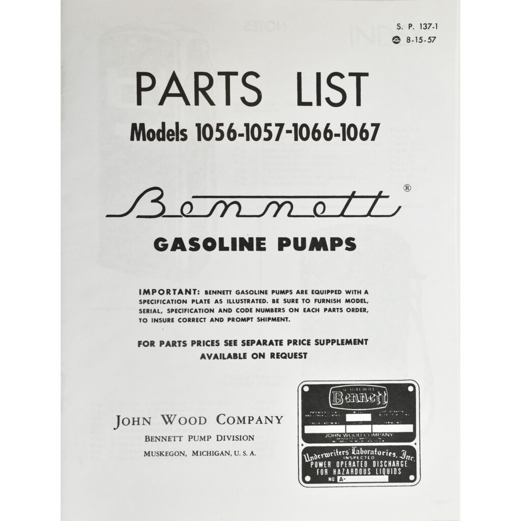 Parts for Bennett Gas Pumps - Vic's 66