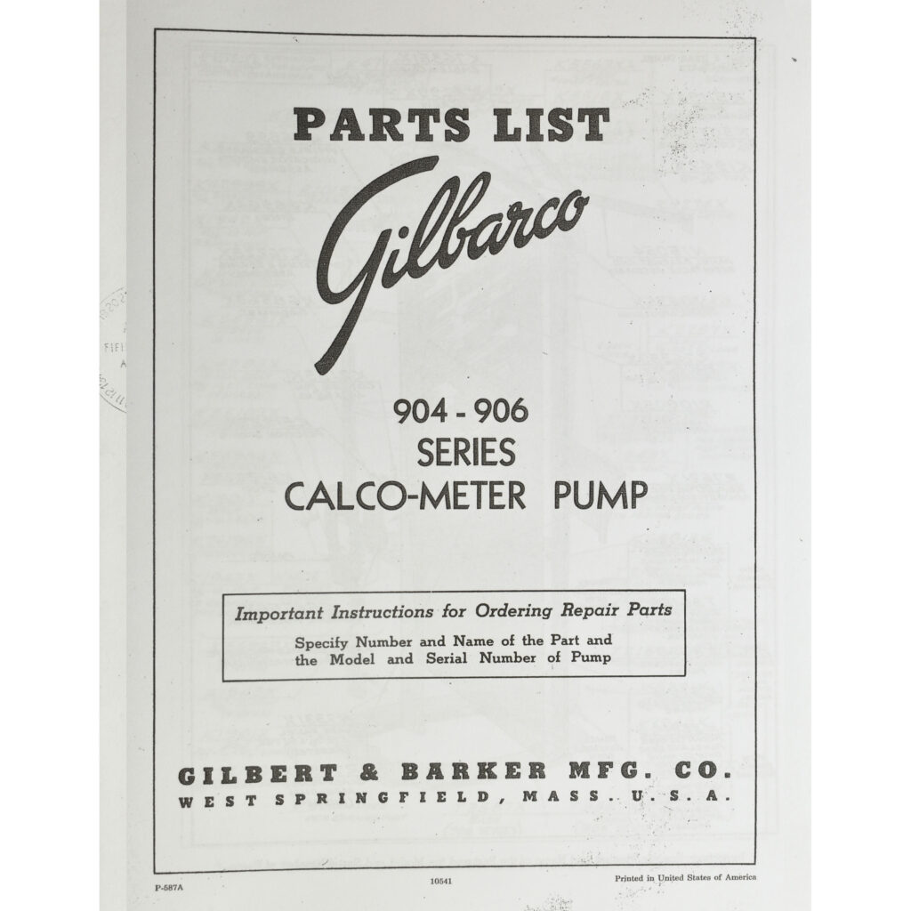 Gilbarco 904-906 Parts Manual - Vic's 66
