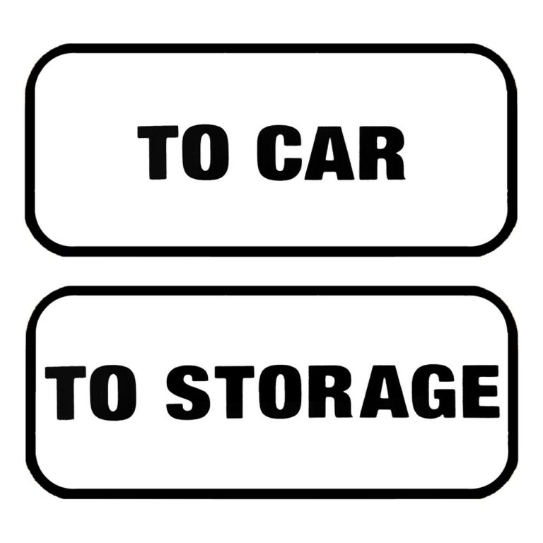 To Car To Storage Vinyl Decal - Black Letters - Vic's 66