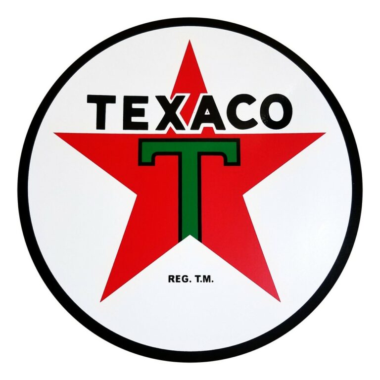 Texaco T Star Gasoline Round Vinyl Decal - 12", 9", 6", 3", 2" - Vic's 66