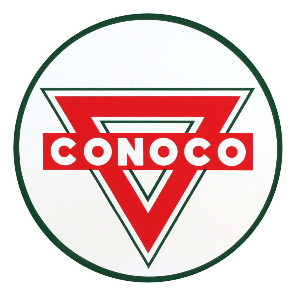 Conoco Round Vinyl Decal - 12", 9", 6", 3", 2" - Vic's 66