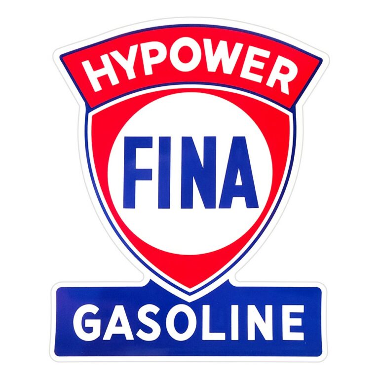Fina Gasoline 11.75" x 15" Die-Cut Vinyl Decal - Vic's 66