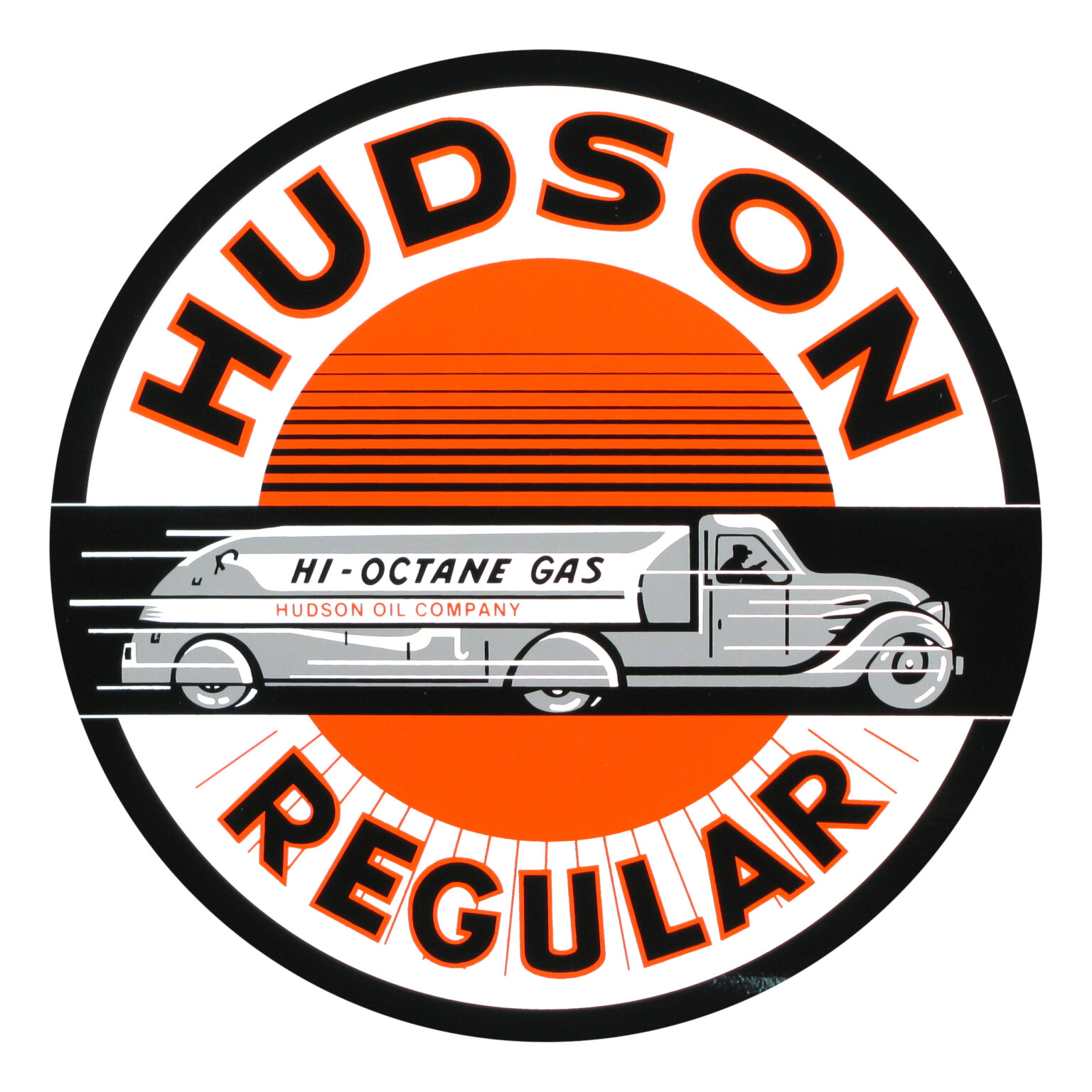 Hudson Regular 12" Round Vinyl Decal - Vic's 66