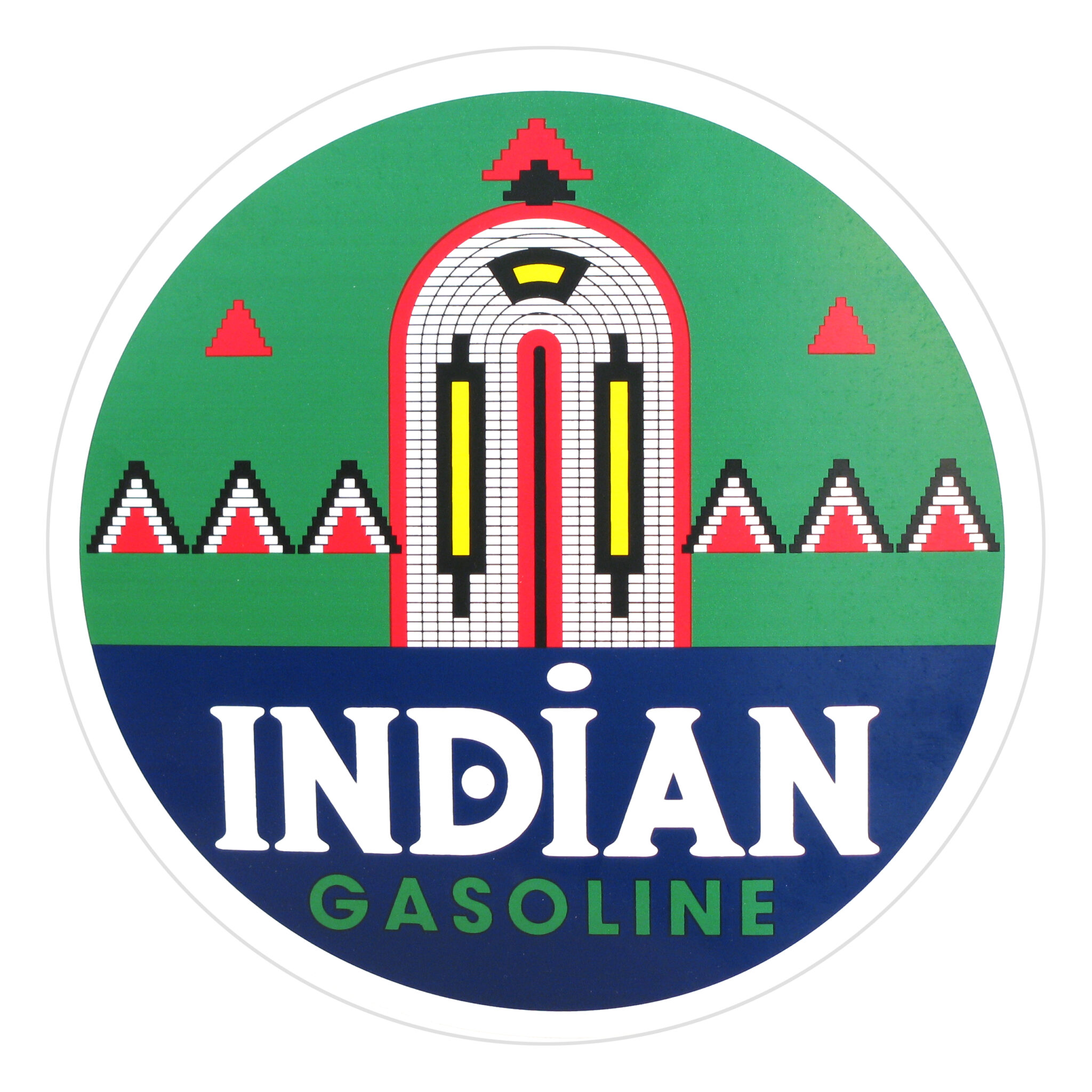 Indian Gasoline (Deco) Round Vinyl Decal - 12", 9" - Vic's 66