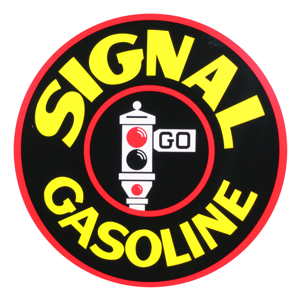 Signal Gasoline Round Vinyl Decal - 12", 9", 6", 3" - Vic's 66