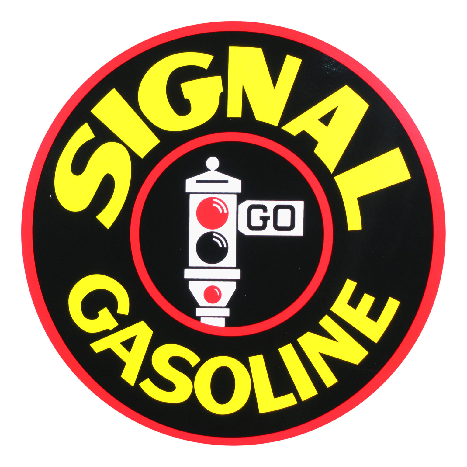 Signal Gasoline Round Vinyl Decal - 12", 9", 6", 3" - Vic's 66