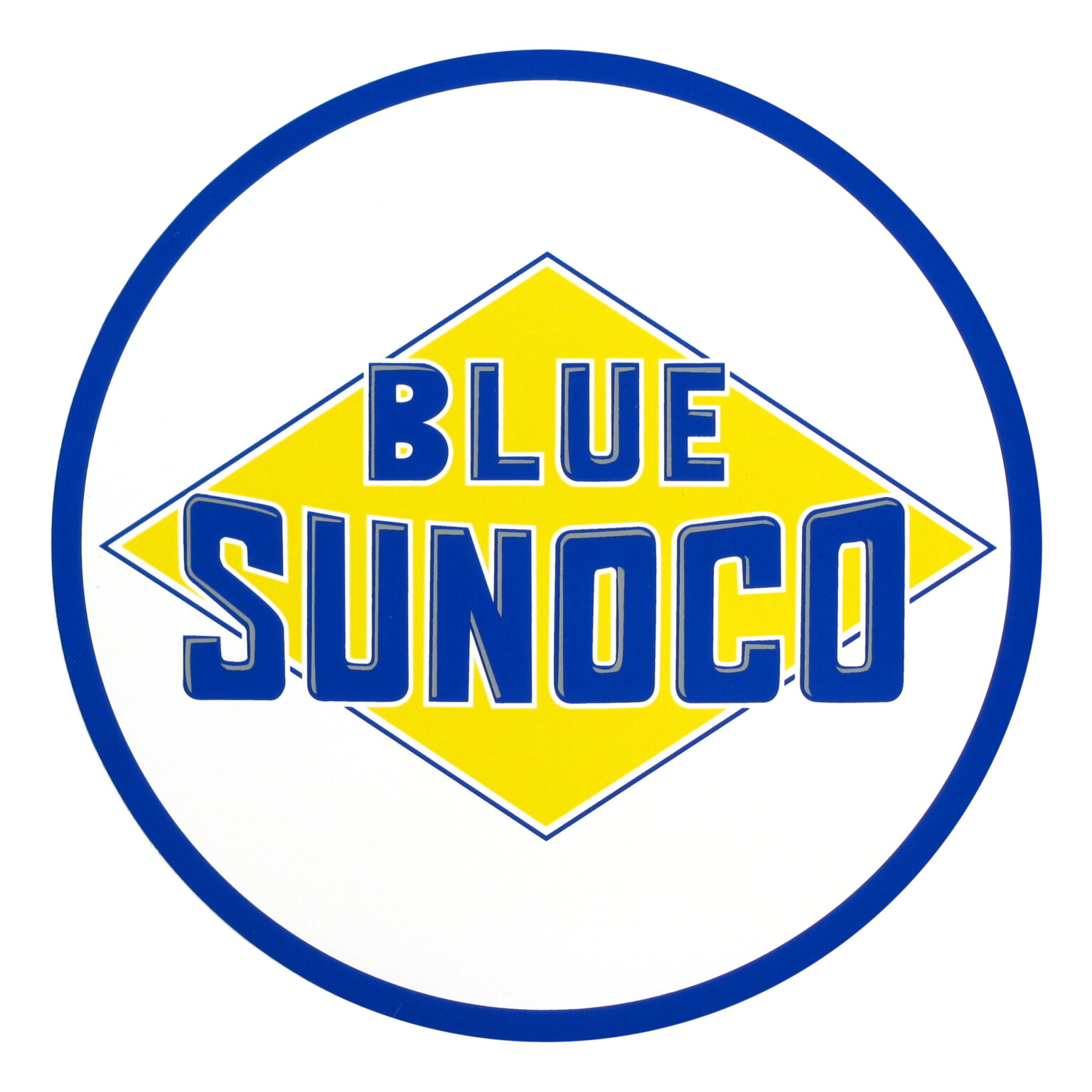 Blue Sunoco Round Vinyl Decal - 12", 6", 3", 2" - Vic's 66
