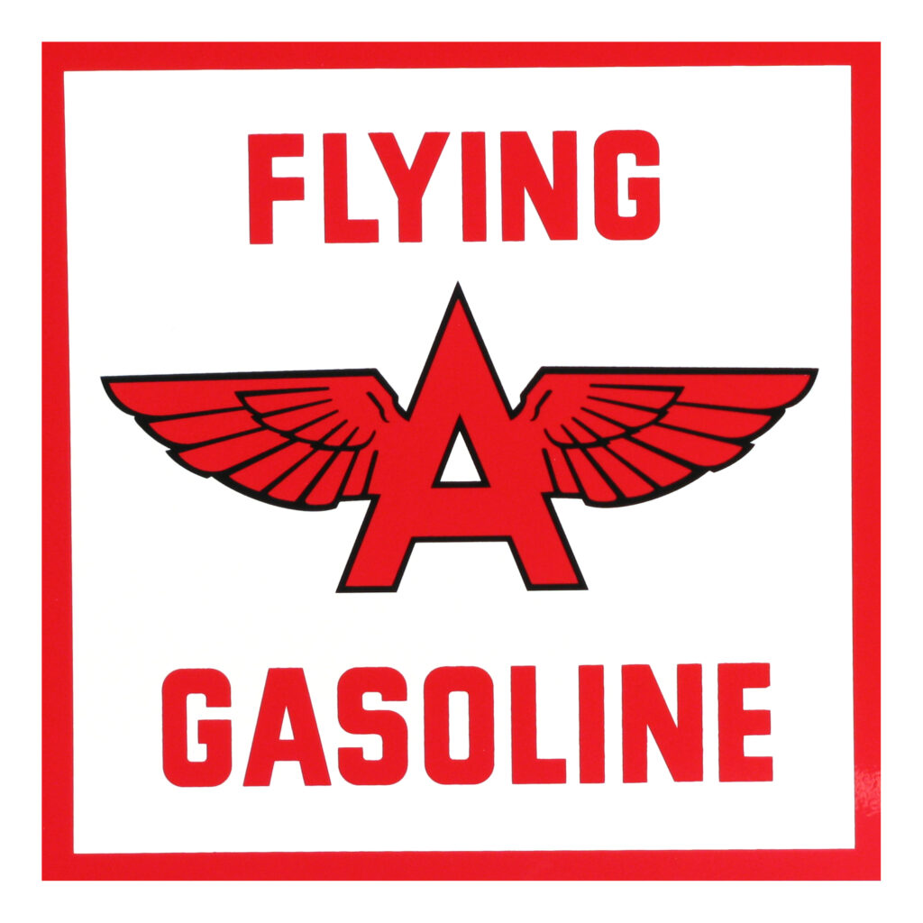 Flying A Gasoline 10" Square Vinyl Decal - Vic's 66