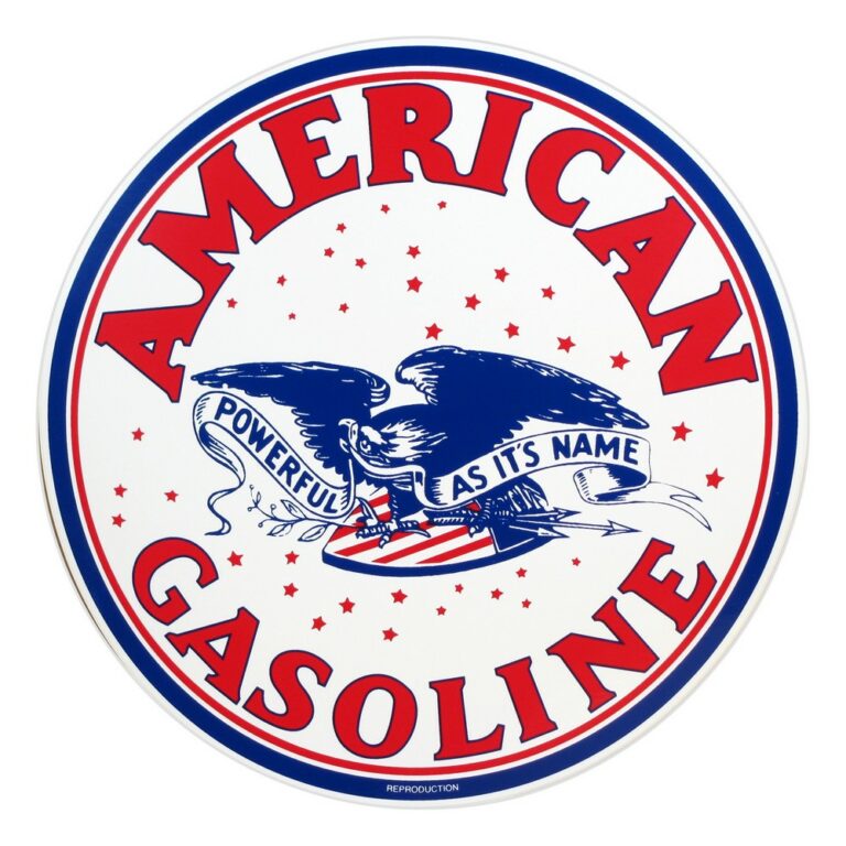 American Gasoline (Eagle) 12" Round Vinyl Decal - Vic's 66