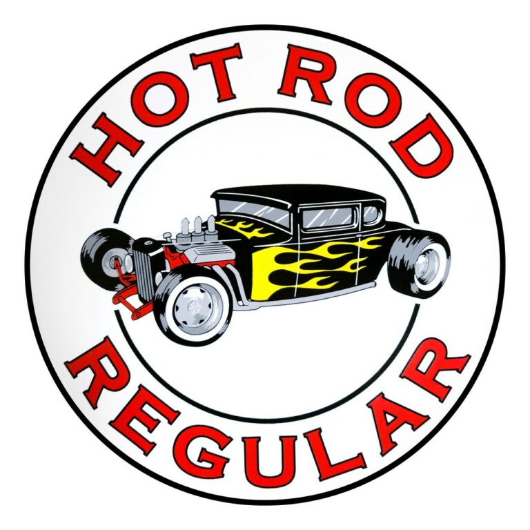 Hot Rod Regular 12" Round Vinyl Decal - Vic's 66