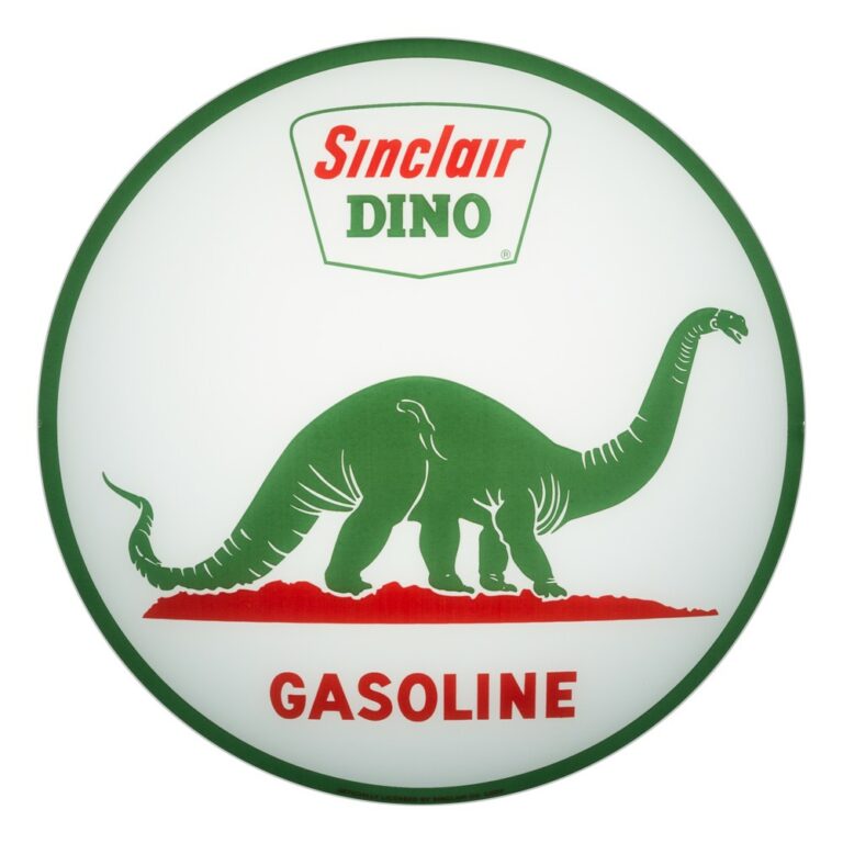 Sinclair Dino on Land 13.5" Gas Pump Globe - Vic's 66