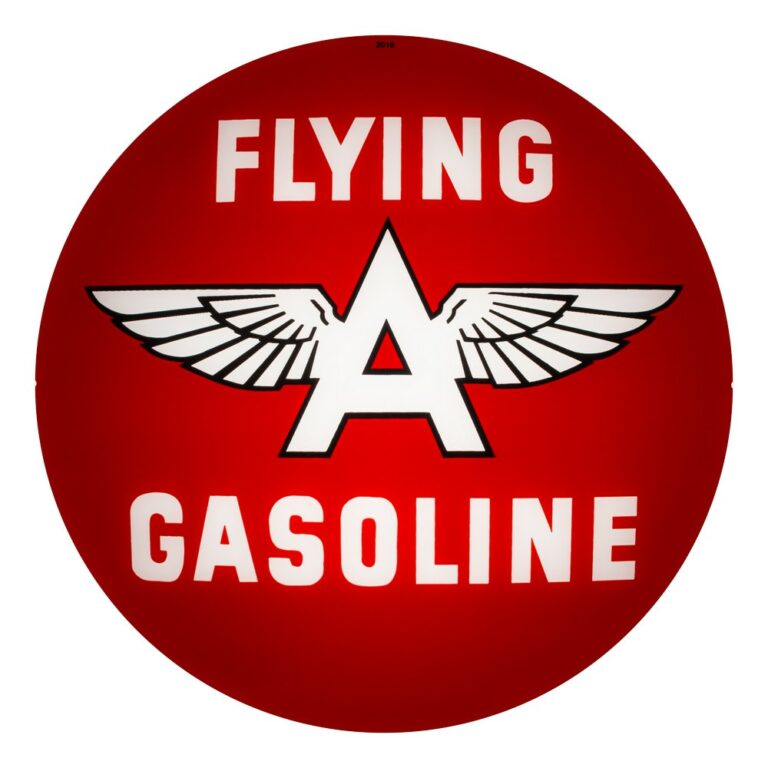 Flying A Gasoline (Red) 13.5" Gas Pump Globe - Vic's 66