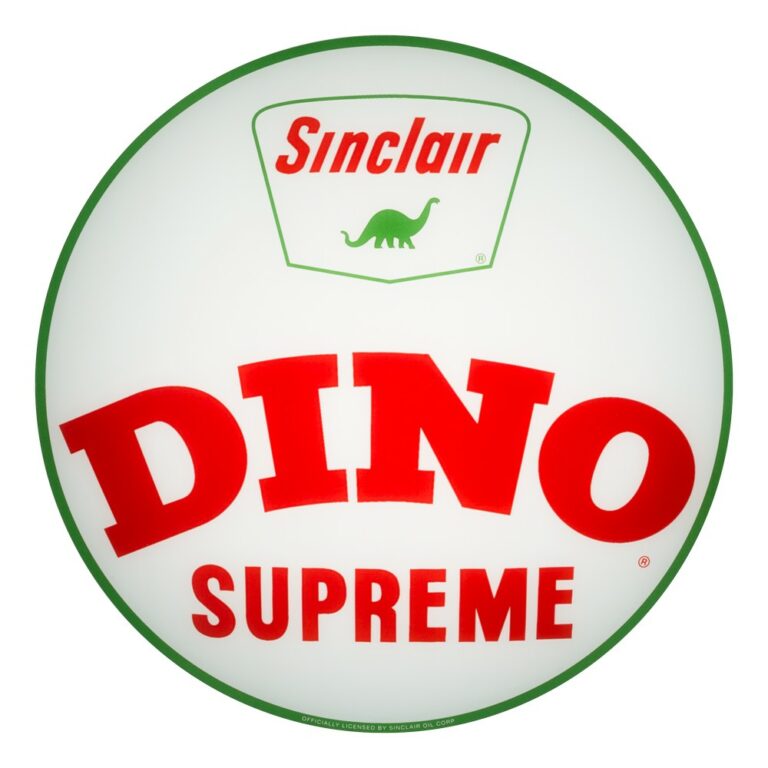 Sinclair Dino Supreme 13.5" Gas Pump Globe - Vic's 66